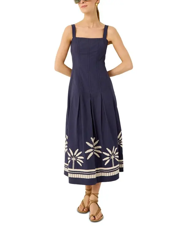 MARIE OLIVER Dixon Square Neck Midi Dress