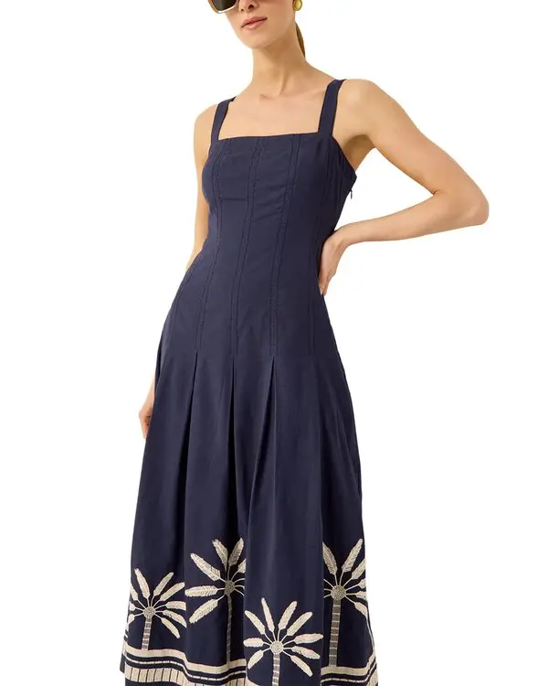 MARIE OLIVER Dixon Square Neck Midi Dress