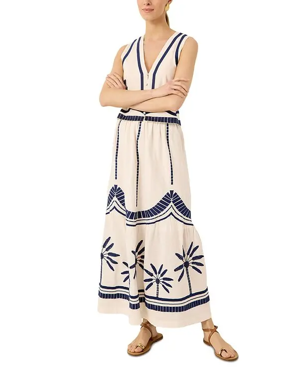 MARIE OLIVER Dania Cotton Linen Maxi Skirt