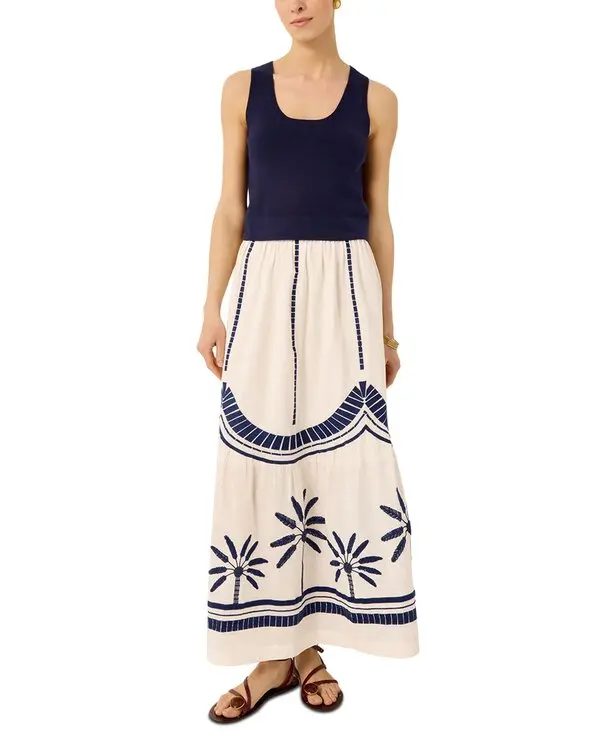 MARIE OLIVER Dania Cotton Linen Maxi Skirt