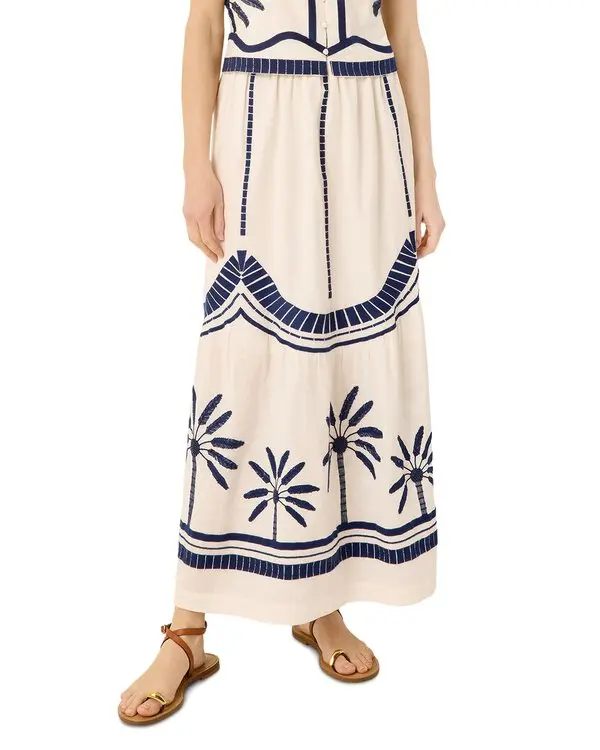 MARIE OLIVER Dania Cotton Linen Maxi Skirt