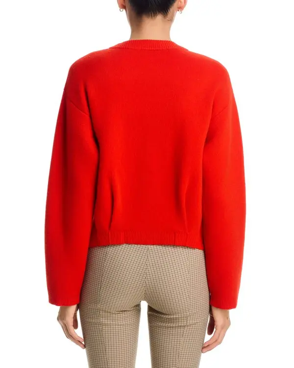 Vince Wool-blend Patch Pocket Cardigan Sweater - Crimson