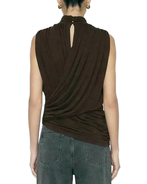 Ronny Kobo Sav Draped Sleeveless Top