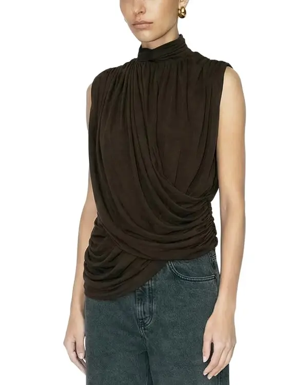 Ronny Kobo Sav Draped Sleeveless Top
