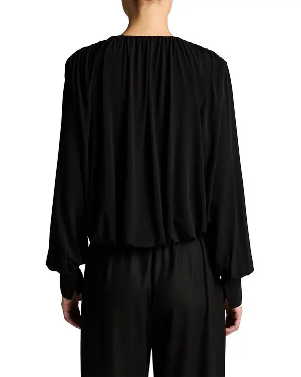 Vince Long Sleeve V Neck Bubble Top