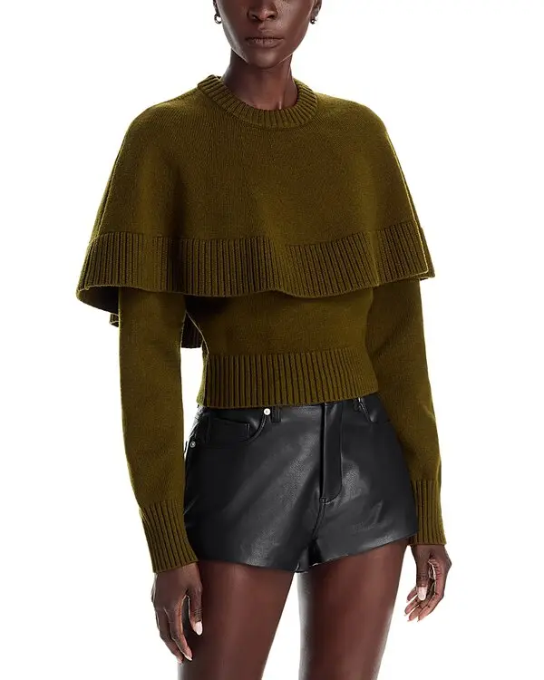 Ronny Kobo Evian Overlay Sweater - Olive