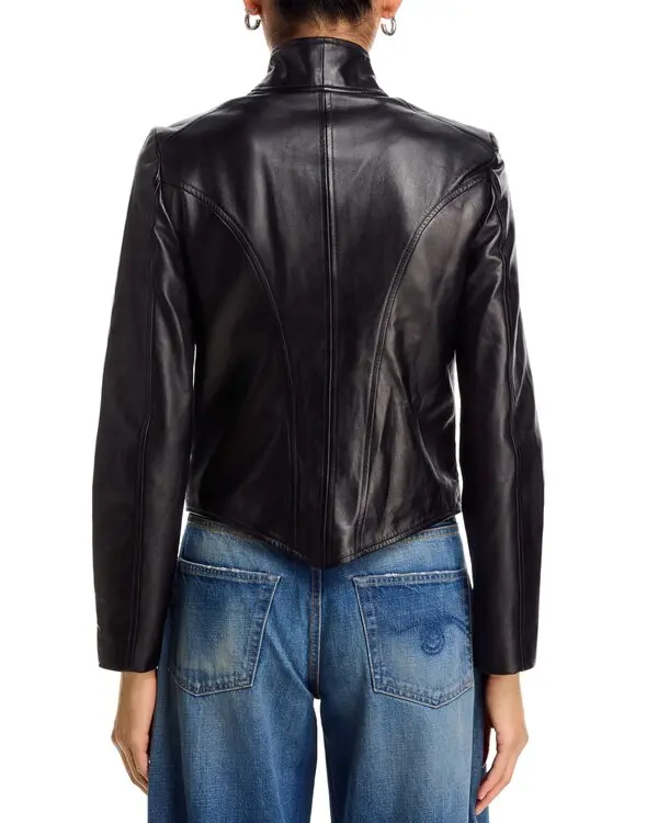 R13 Asymmetrical Front Leather Jacket