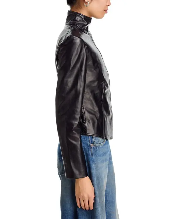 R13 Asymmetrical Front Leather Jacket