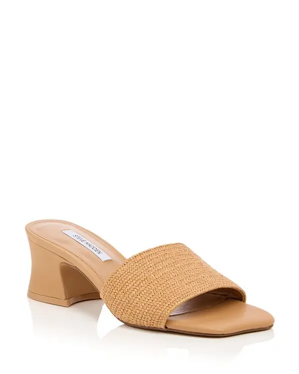 Steve Madden Frolic Mule Sandals - Tan Raffia