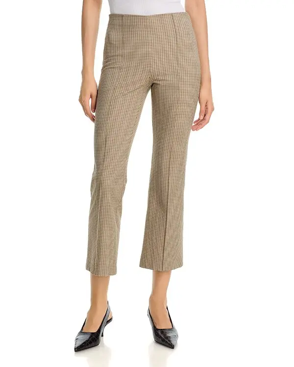 Vince Niki Mid Rise Plaid Pants