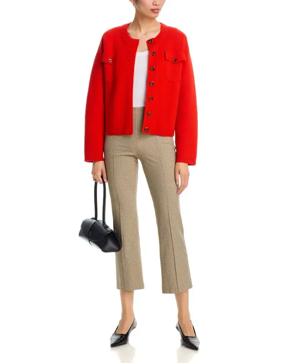 Vince Niki Mid Rise Plaid Pants