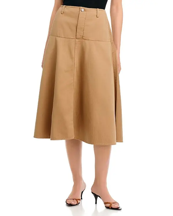 Vince Mid Rise Washed Cotton Skirt