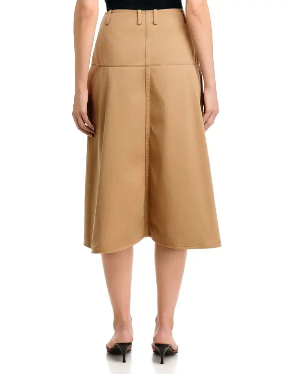Vince Mid Rise Washed Cotton Skirt