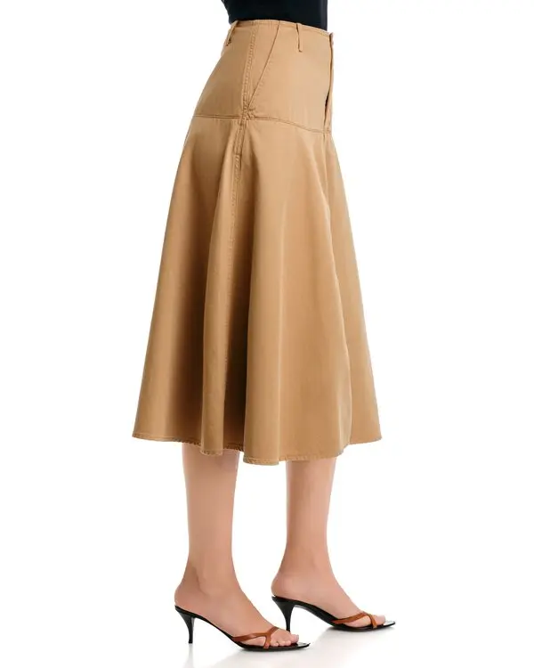 Vince Mid Rise Washed Cotton Skirt