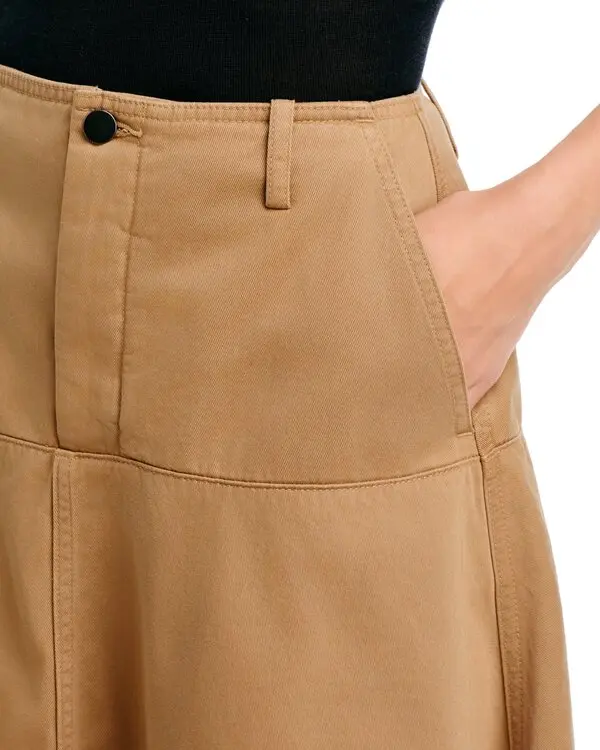 Vince Mid Rise Washed Cotton Skirt