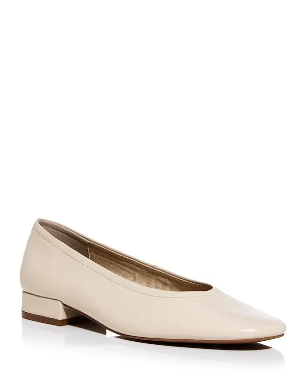 Aqua Avery Leather Ballet Flats - Bone Leather
