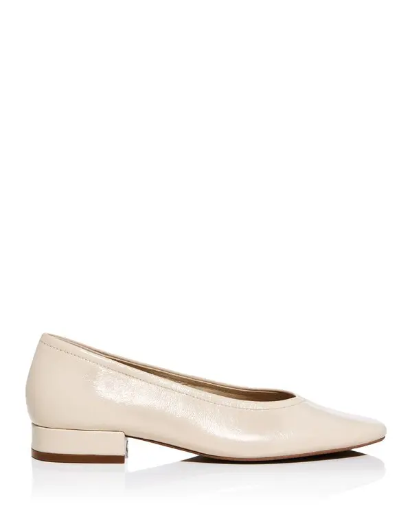 Aqua Avery Leather Ballet Flats - Bone Leather
