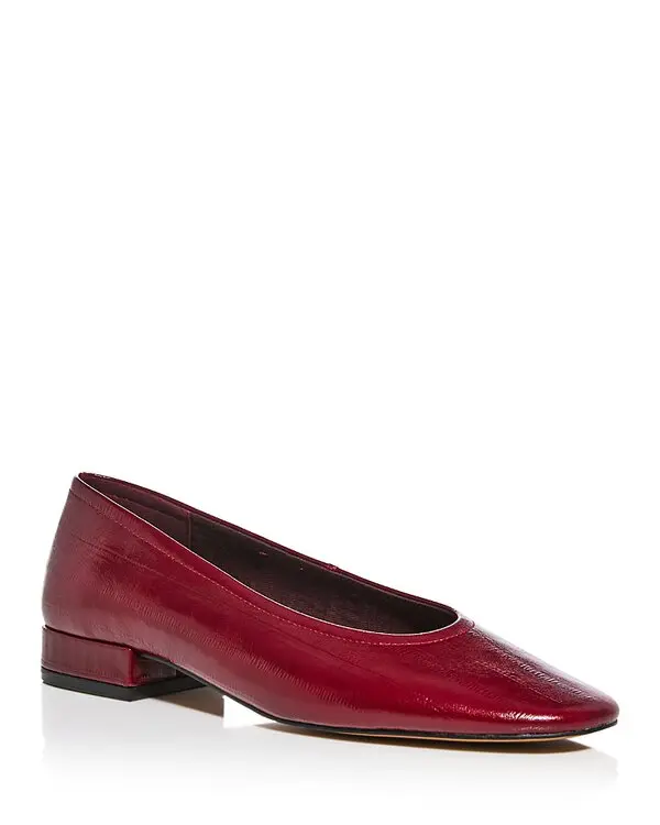 Aqua Avery Leather Ballet Flats - Dark Red Eel
