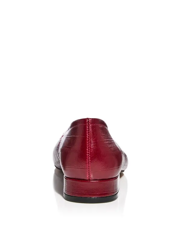 Aqua Avery Leather Ballet Flats - Dark Red Eel