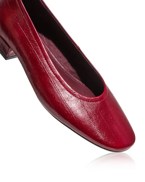 Aqua Avery Leather Ballet Flats - Dark Red Eel