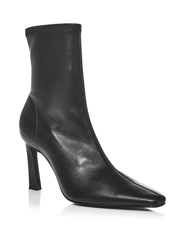 Aqua Saly Zip-up Ankle Boots - Black Stretch
