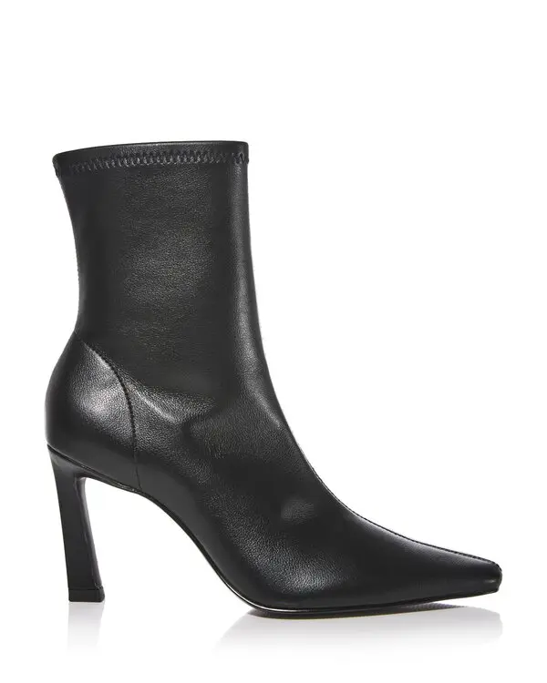 Aqua Saly Zip-up Ankle Boots - Black Stretch