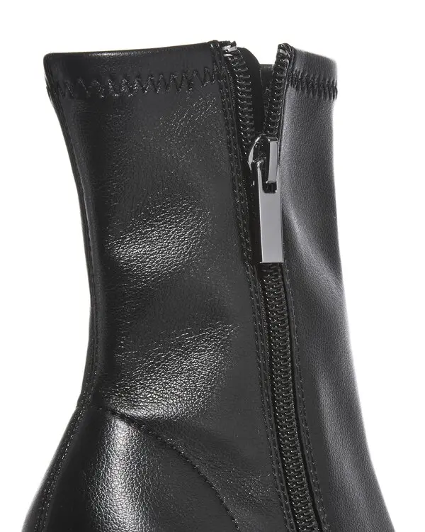 Aqua Saly Zip-up Ankle Boots - Black Stretch