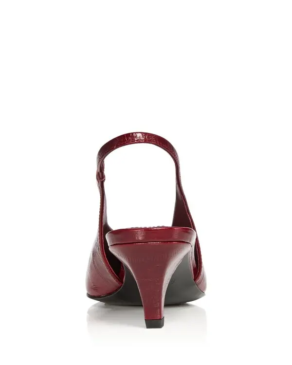 Aqua Macki Leather Pointed Toe Slingbacks - Wine