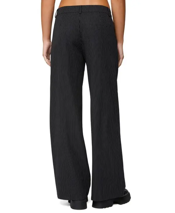EDIKTED Pinstripe Tailored Straight Leg Pants