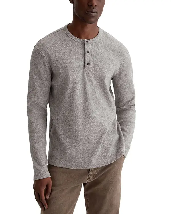 Ag Bryce Long Sleeve Henley - Heather Grey