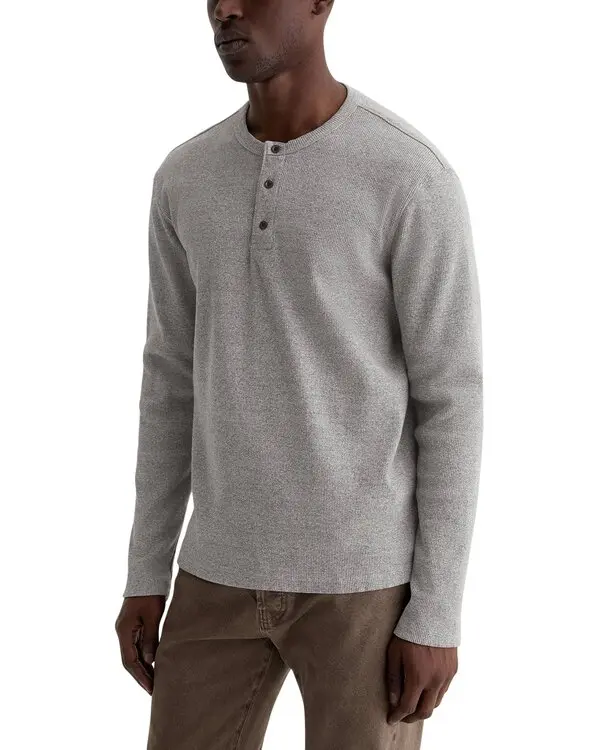 Ag Bryce Long Sleeve Henley - Heather Grey