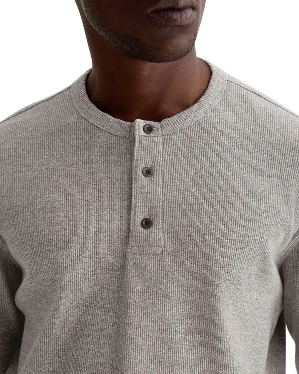 Ag Bryce Long Sleeve Henley - Heather Grey