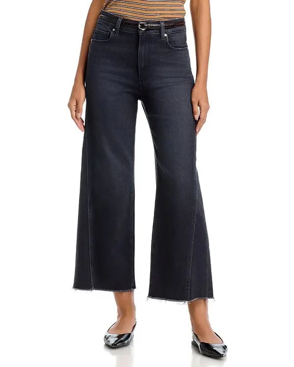 Paige Anessa High Rise Ankle Wide Leg Jeans - Ink Black
