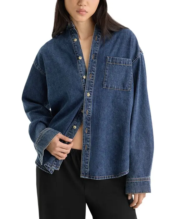 Good American The Denim Easy Shirt