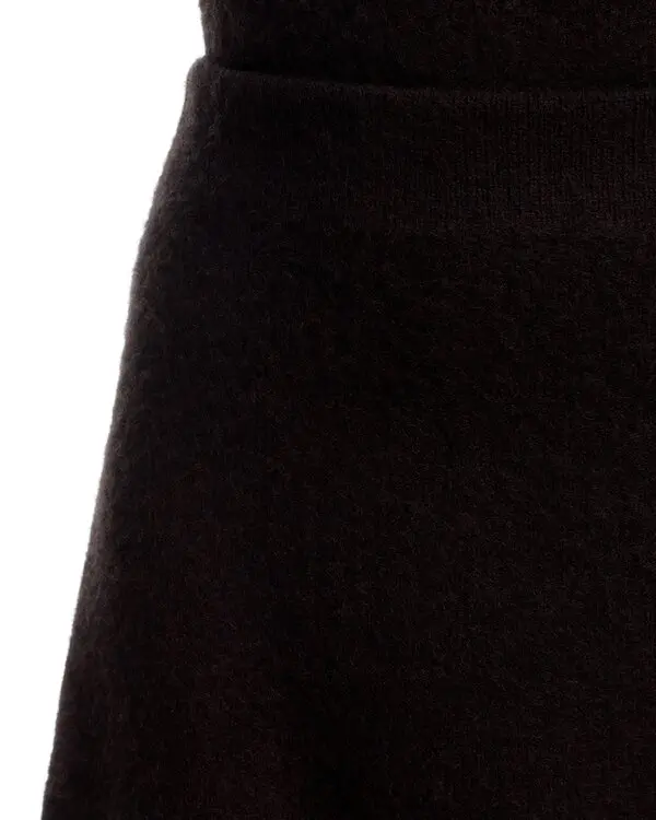 Aqua 100% Cashmere Brushed Mini Skirt - Chocolate
