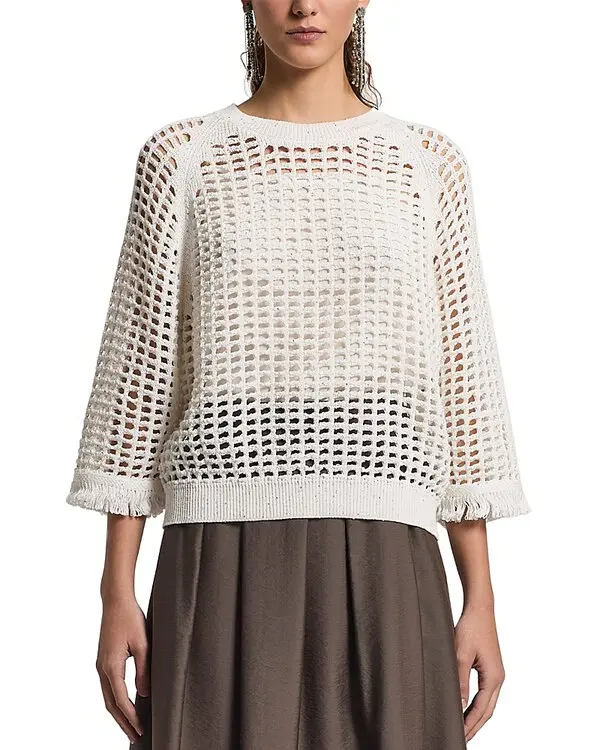 Peserico Cotton Ribbons And Sequins Sweater