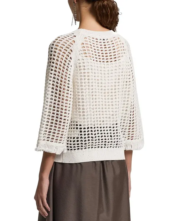Peserico Cotton Ribbons And Sequins Sweater