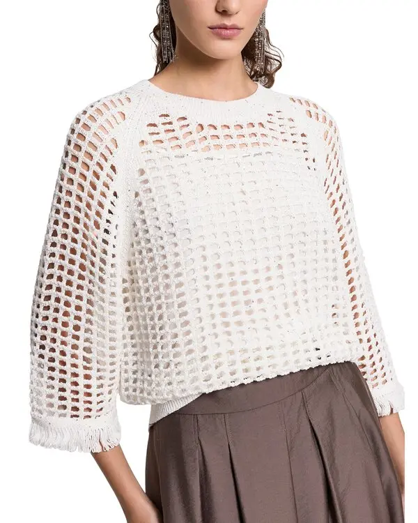 Peserico Cotton Ribbons And Sequins Sweater