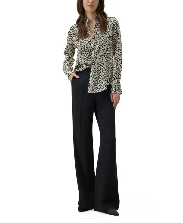 Lilysilk Leopard Print Silk Charmeuse Shirt