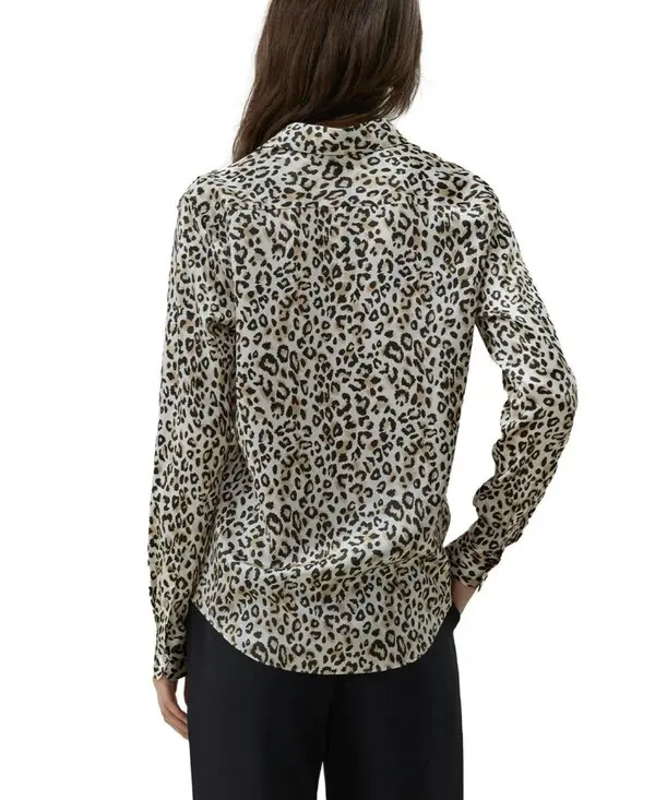 Lilysilk Leopard Print Silk Charmeuse Shirt