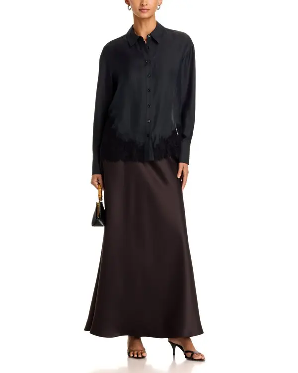 TOCCIN Toni Lace Trim Button-down Shirt