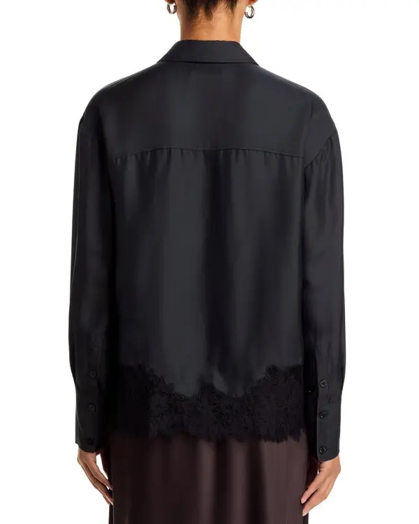 TOCCIN Toni Lace Trim Button-down Shirt