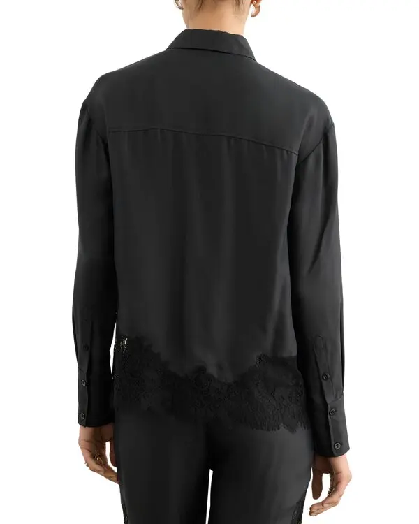TOCCIN Toni Lace Trim Button-down Shirt