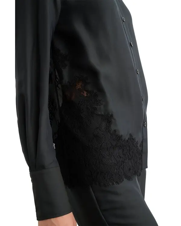 TOCCIN Toni Lace Trim Button-down Shirt