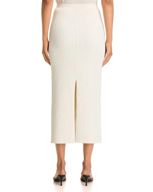 TOCCIN Milla Ribbed Midi Skirt With Faux Pockets