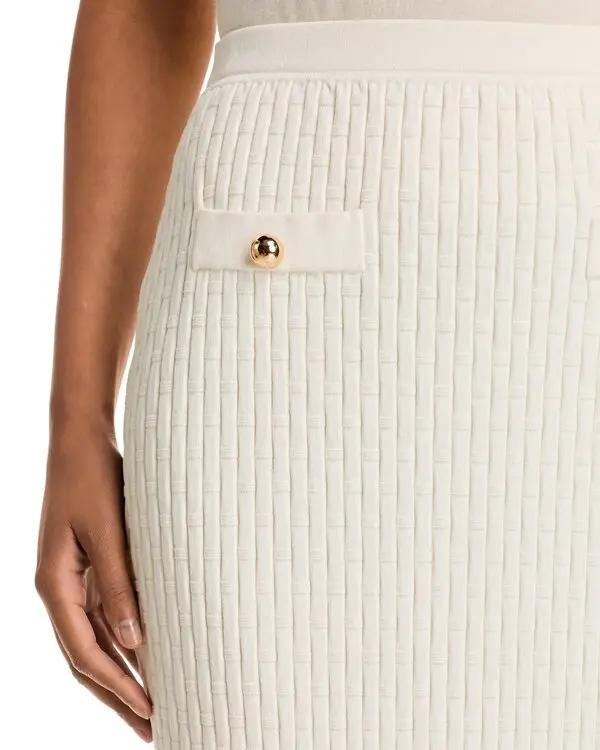 TOCCIN Milla Ribbed Midi Skirt With Faux Pockets