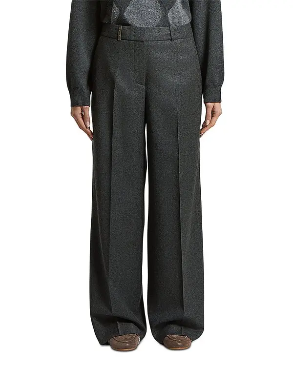 Peserico Palazzo Pants In Wool Lurex Flannel