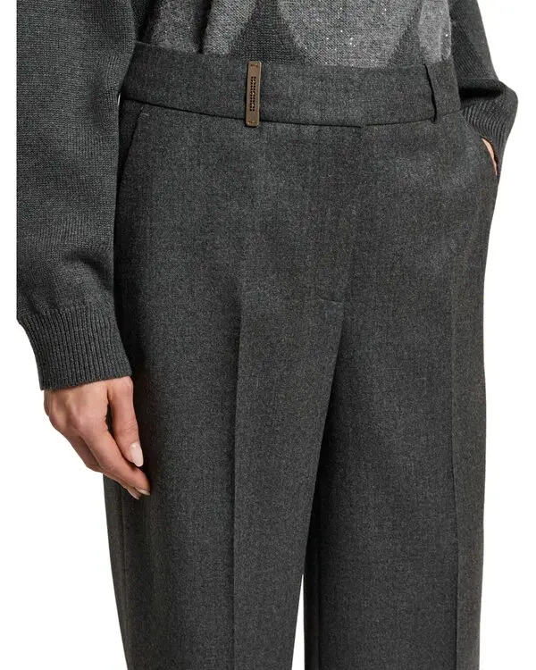 Peserico Palazzo Pants In Wool Lurex Flannel