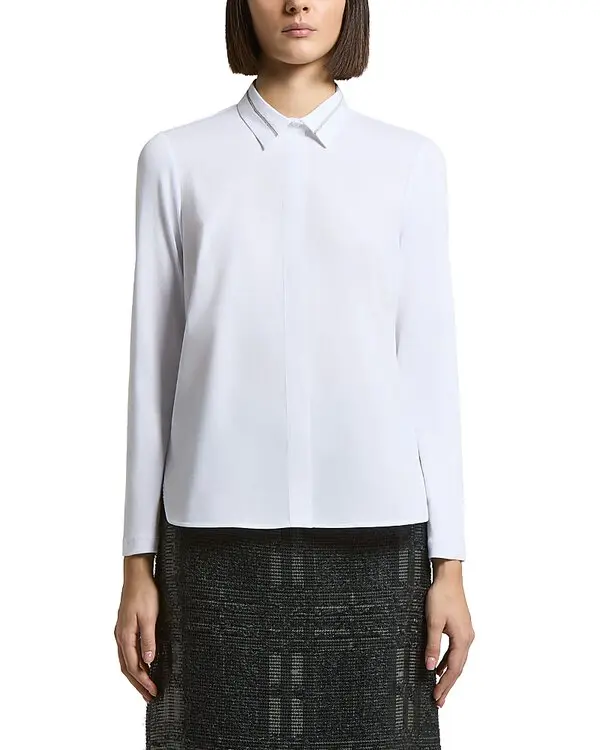 Peserico Stretch Cotton Poplin & Jersey Rib Shirt