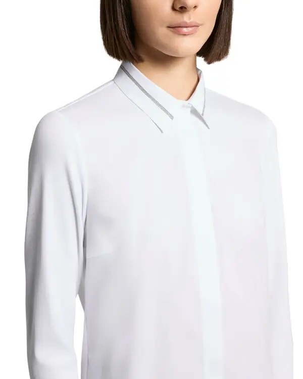 Peserico Stretch Cotton Poplin & Jersey Rib Shirt